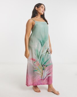 Figleaves Viscose Linen Blend Dressing Gown | Simply Be