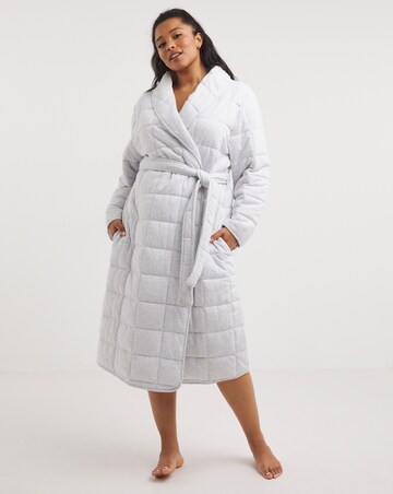Figleaves Luxury Quilted Long Dressing Gown | Simply Be