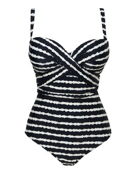 Figleaves Frida Bandeau Swimsuit Longer Length | Simply Be