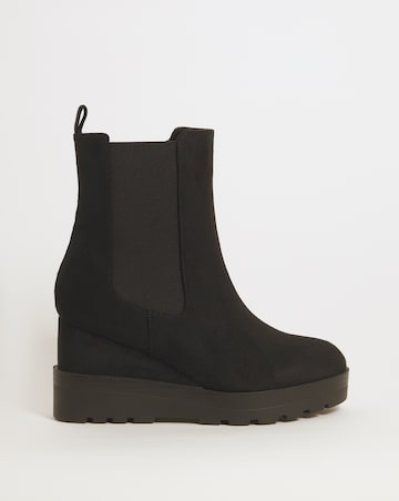 Leda Stretch Chelsea Wedge Boots Ex Wide EEE Fit | Simply Be