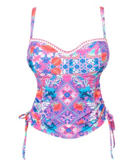 Figleaves Frida Underwired Bandeau Tankini Top | Simply Be