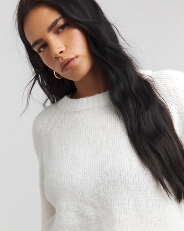 Cream Short Sleeve Boxy Knitted Top | Simply Be