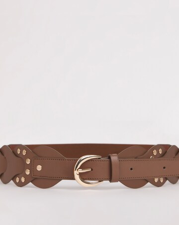 Tan Studded Detail Western Belt | Simply Be