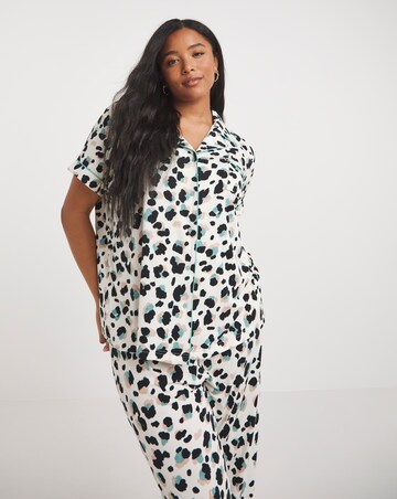 Bamboo Viscose Button Through Pyjama Set | Simply Be