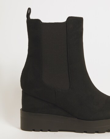 Leda Stretch Chelsea Wedge Boots Ex Wide EEE Fit | Simply Be