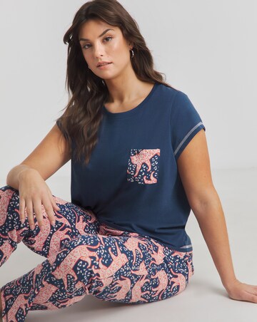 Joe Browns Jersey Pyjamas In a Bag Cheetah Print | Simply Be