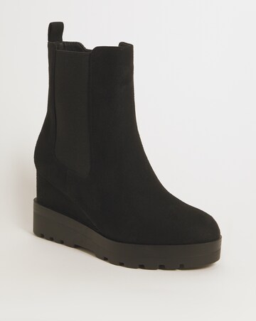 Leda Stretch Chelsea Wedge Boots Ex Wide EEE Fit | Simply Be