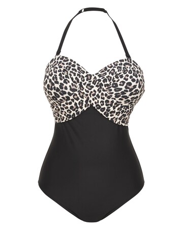 Figleaves Tailor Underwired Tummy Control Swimsuit Longer Length ...
