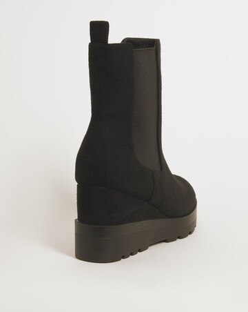 Leda Stretch Chelsea Wedge Boots Ex Wide EEE Fit | Simply Be