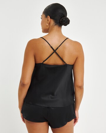 Ann Summers Adoration Satin and Lace Cami Set Black | Simply Be