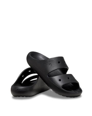 Crocs Black Classic Two Strap Slider Sandals -Standard Fit (D) | Simply Be