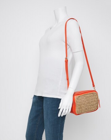 Orange Detail Raffia Camera Bag | Simply Be