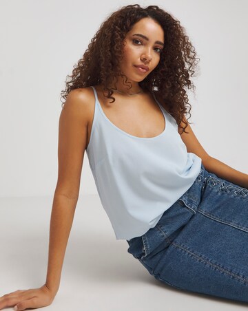 Light Blue Scoop Neck Cami | Simply Be