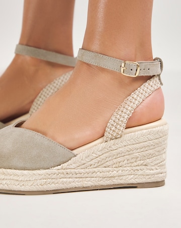 Layla Classic Closed Toe Buckle Espadrille Wedges - Extra Wide Fit (EEE) | Simply Be