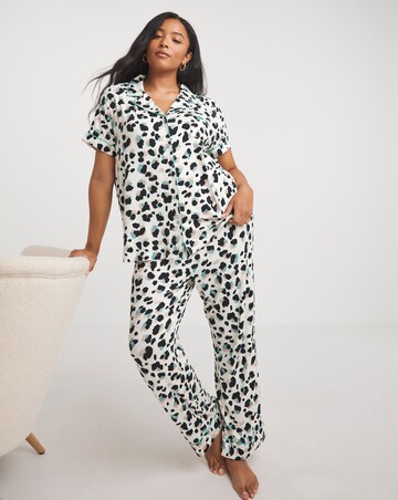 Bamboo Viscose Button Through Pyjama Set | Simply Be