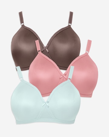 Pretty Secrets 3 Pack Moulded Full Cup Non Wired Bras B-E | Simply Be