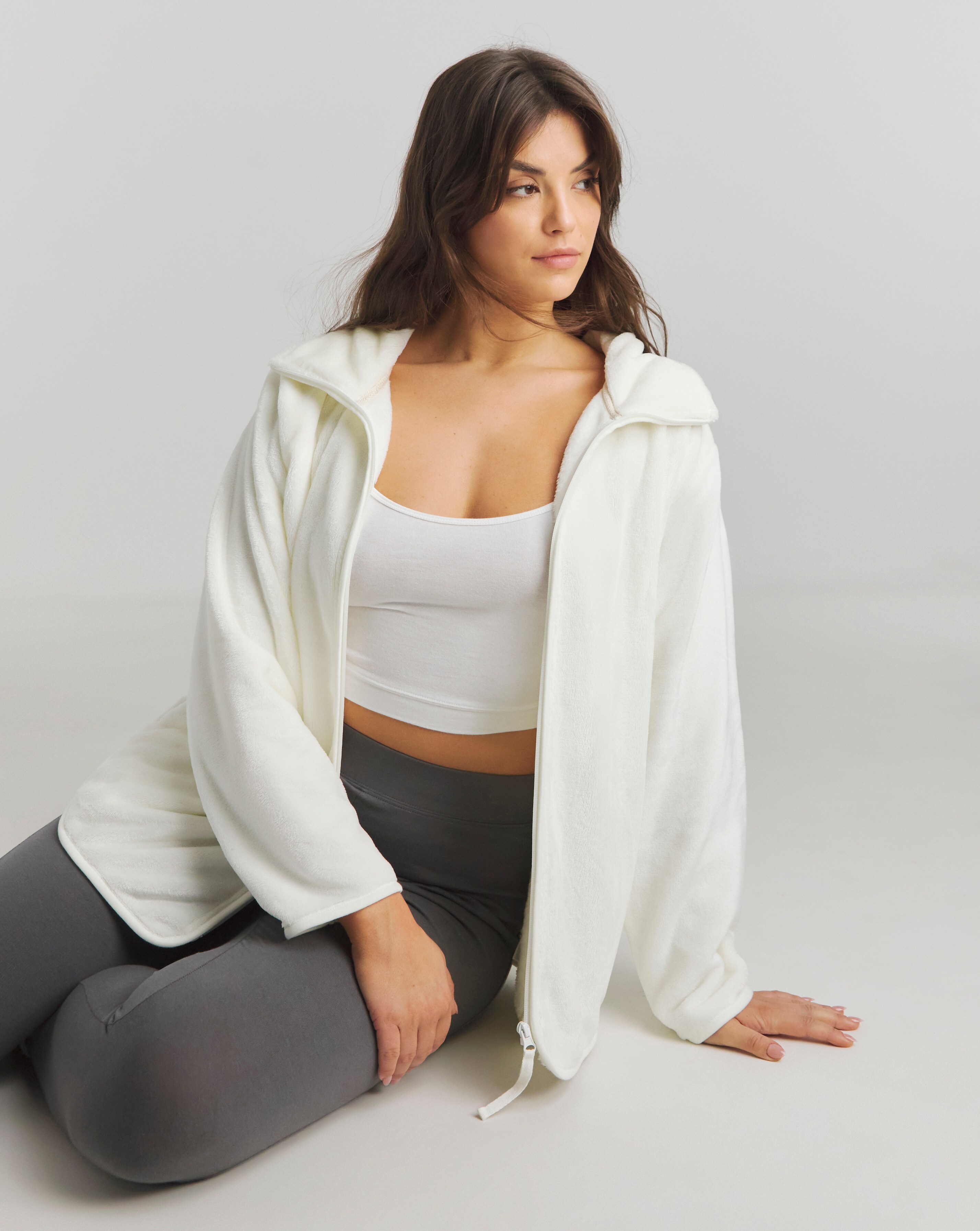 Pretty Secrets Fleece Zip Through Snuggle Top | Simply Be