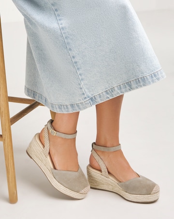 Layla Classic Closed Toe Buckle Espadrille Wedges Extra Wide EEE Fit | Simply Be
