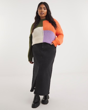 Lovedrobe Patchwork Jumper | Simply Be