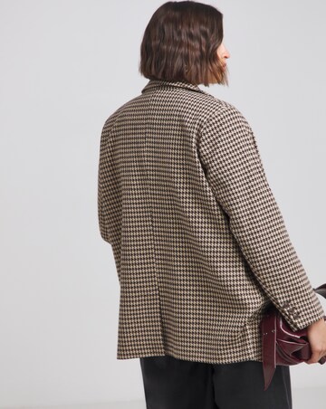 Houndstooth Single Breasted Blazer | Simply Be