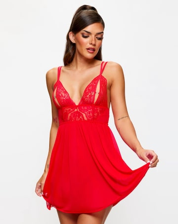 Ann Summers Diamond Heart Chemise Red | Simply Be