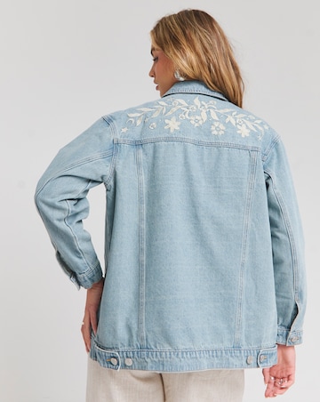 Vintage Wash Western Embroidered Jacket | Simply Be