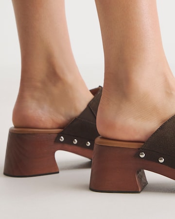 Stella Suede Closed Toe Platform Clog Sandals - Wide Fit (E) | Simply Be