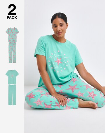Pretty Secrets Value 2 Pack Pyjama Sets | Simply Be