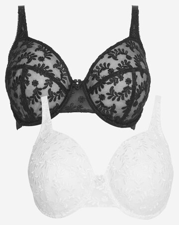 2 Pack Lesley Everyday Embroidered Full Cup Bras B-G | Simply Be