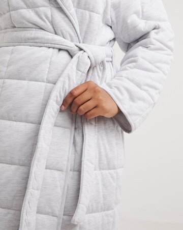 Figleaves Luxury Quilted Long Dressing Gown | Simply Be