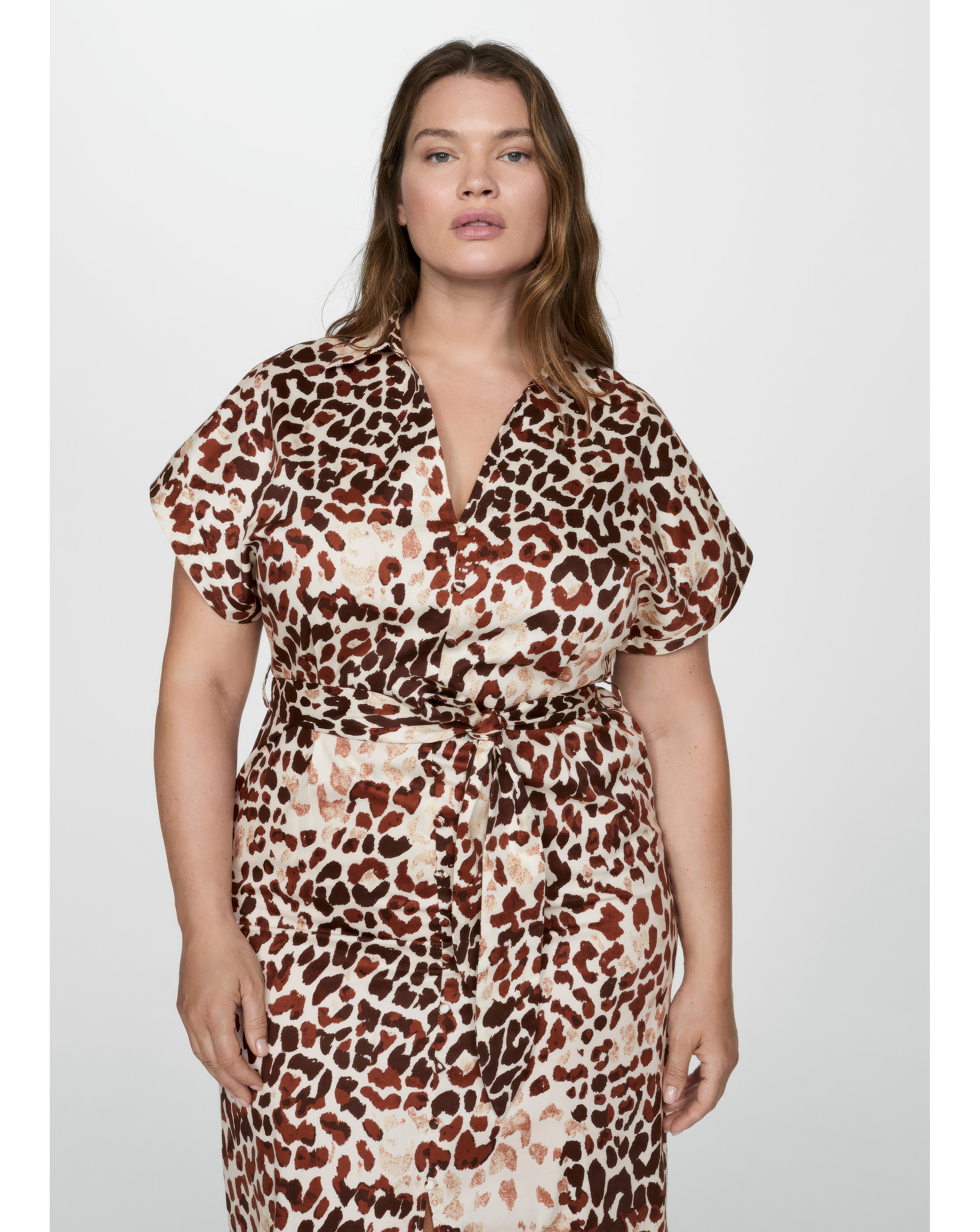 plus size leopard print wrap dress uk 🧊 Mango Animal Print Dress Simply Be