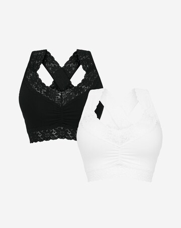 2 Pack Lace Trim Comfort Tops | Simply Be