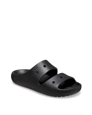 Crocs Black Classic Two Strap Slider Sandals -Standard Fit (D) | Simply Be