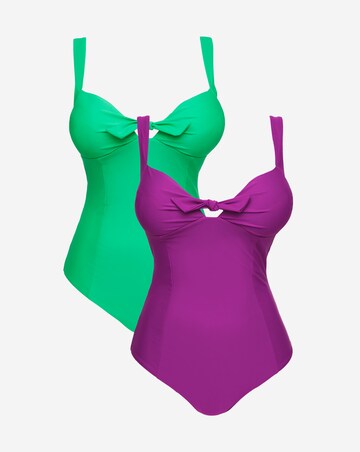 Simply Be 2 Pack Underwired Tummy Control Swimsuits | Simply Be