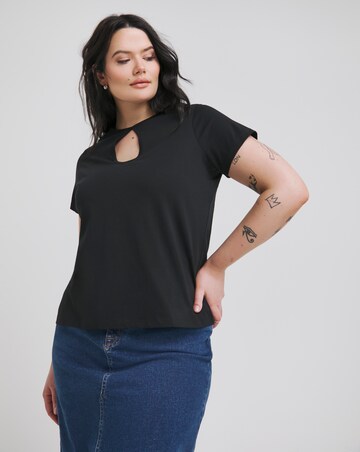 Black Keyhole T-Shirt | Simply Be