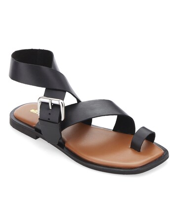 Ohio Toe Loop Leather Sandal Extra Wide EEE Fit | Simply Be