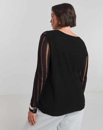 Black Ladder Knit Jumper | Simply Be