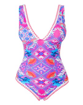 Figleaves Frida Halter Swimsuit Longer Length | Simply Be