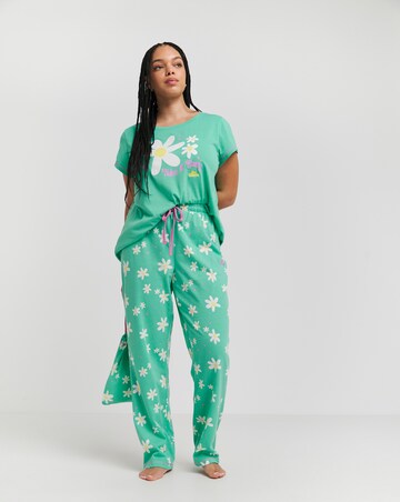 Joe Browns Green Daisy Pyjamas In A Bag | Simply Be