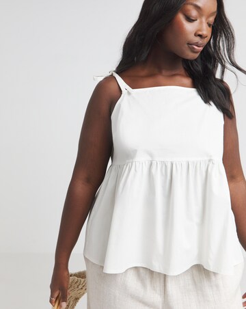 White Tie Strap Cami | Simply Be