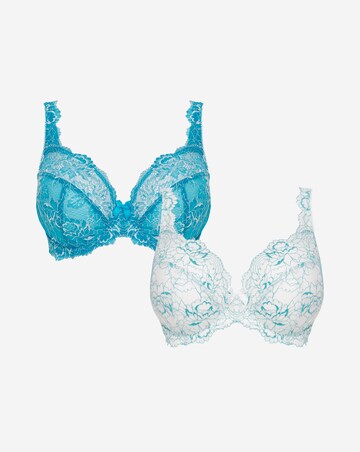 Pretty Secrets 2 Pack Ella Lace Full Cup Wired Bras B-K | Simply Be