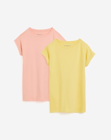 Yellow & Orange 2 Pack Boyfriend T-Shirt | Simply Be
