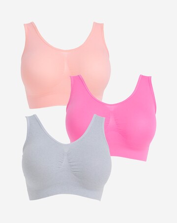 Pretty Secrets (3 Pack) Plain Comfort Tops Pink/Grey | Simply Be