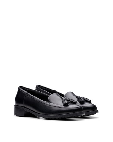 Clarks Havisham Leather Tassel Loafer Wide Fit | Simply Be