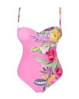 Figleaves Frida Bandeau Swimsuit Longer Length | Simply Be