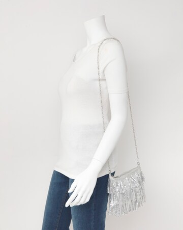 Silver Ruffle Chainmail Bag | Simply Be