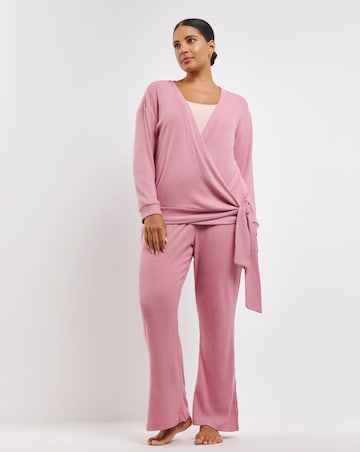 Wrap Around Soft Ribbed Lounge Set | Simply Be