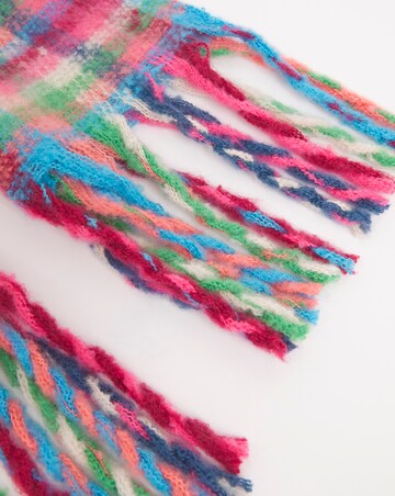 Bright Check Fluffy Blanket Scarf | Simply Be