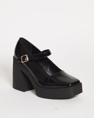 Reus Mary Jane Platform Heeled Shoes Wide Fit | Simply Be