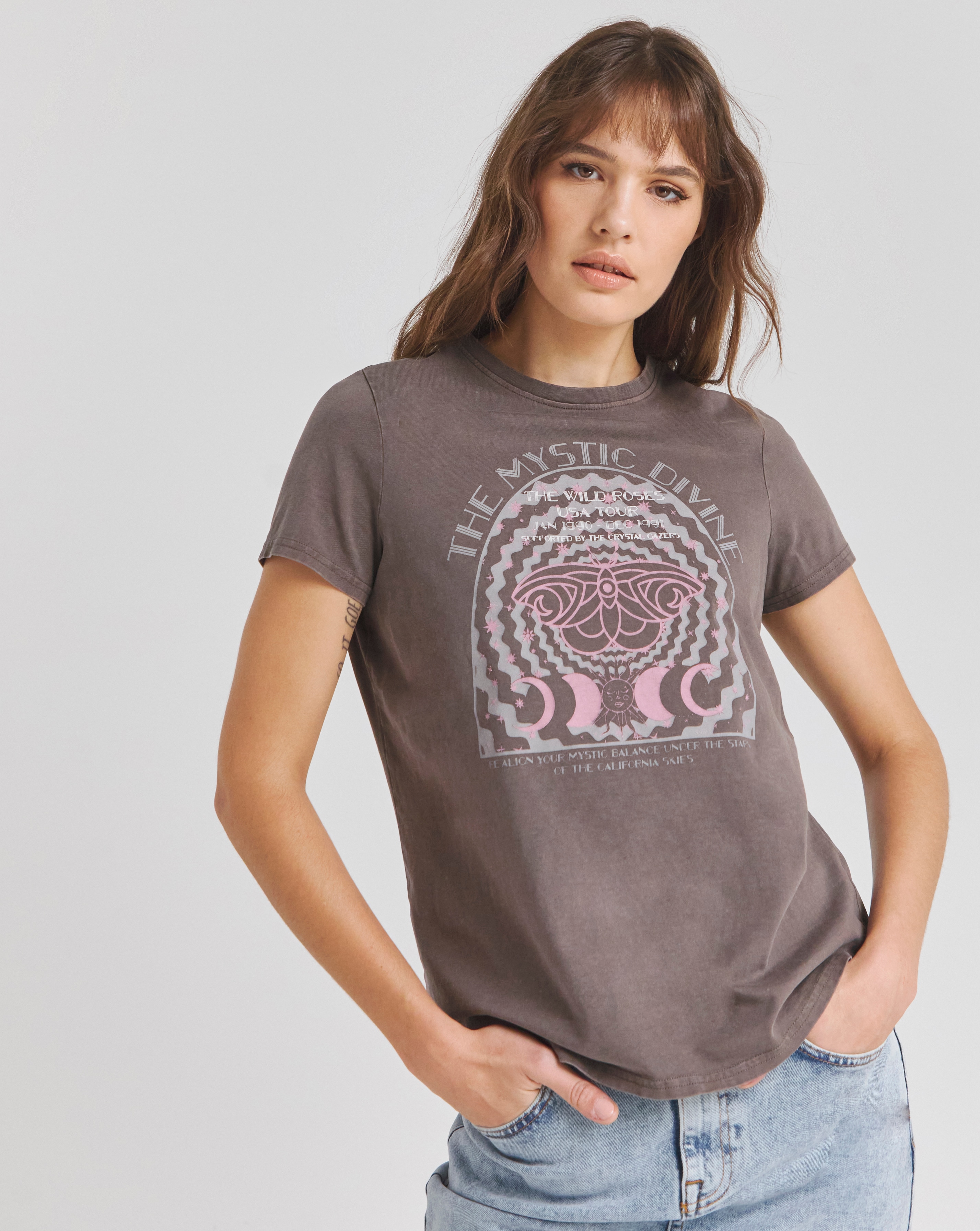 Acid Wash Band T-Shirt | Simply Be